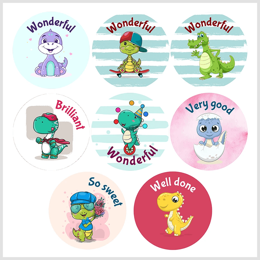 Motivational Dinosaur Reward Stickers/Reward sticker/School sticker