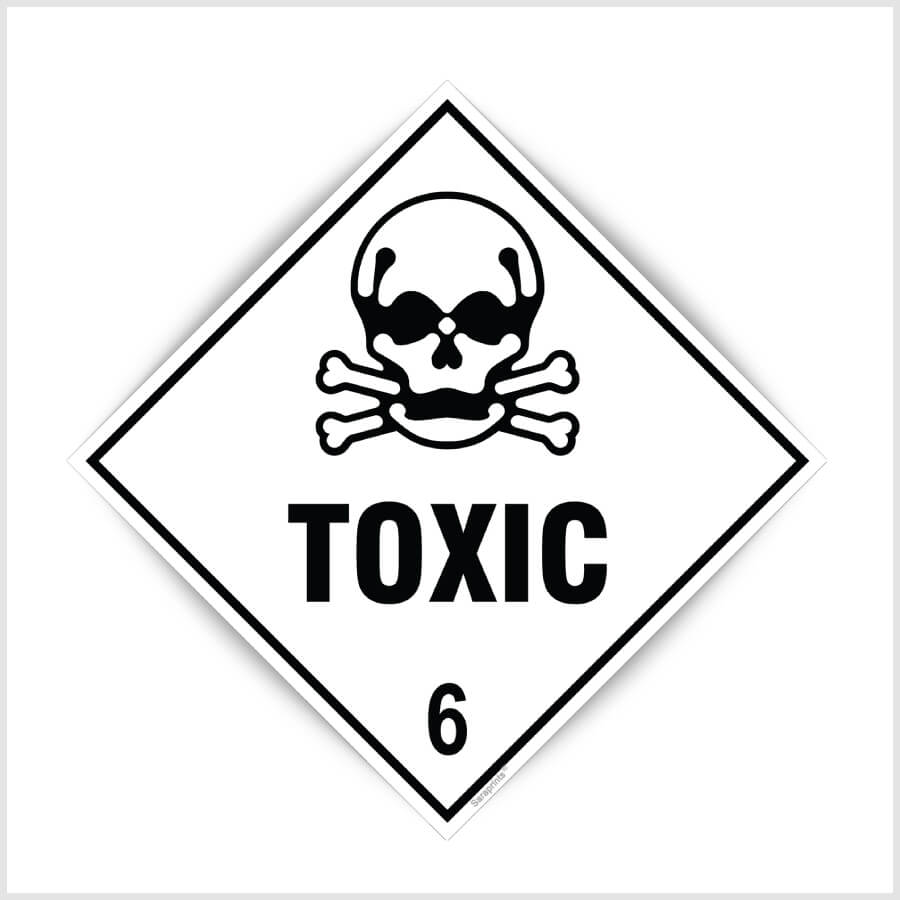 100mm x 100mm toxic sticker/Toxic symbol decal/Danger sign sticker ...