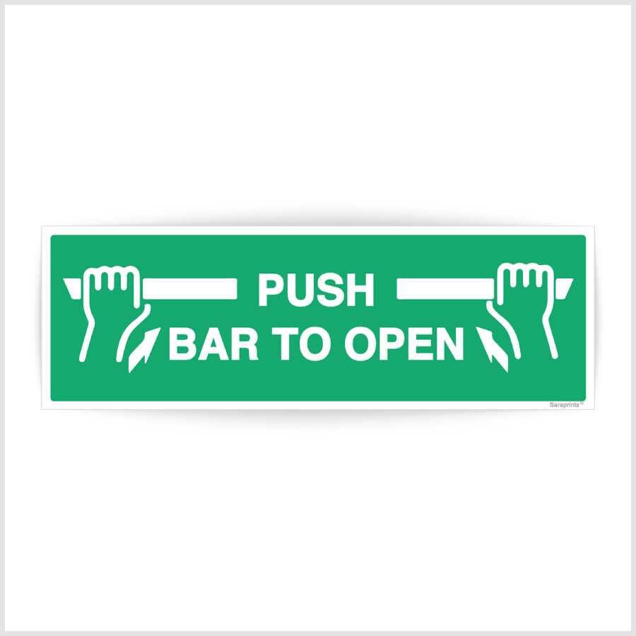 Push bar door decal/Push bar to open sign sticker/Door push bar sticker ...