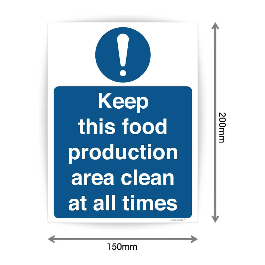Clean food production area sticker/Hygiene reminder sticker/Food safety ...
