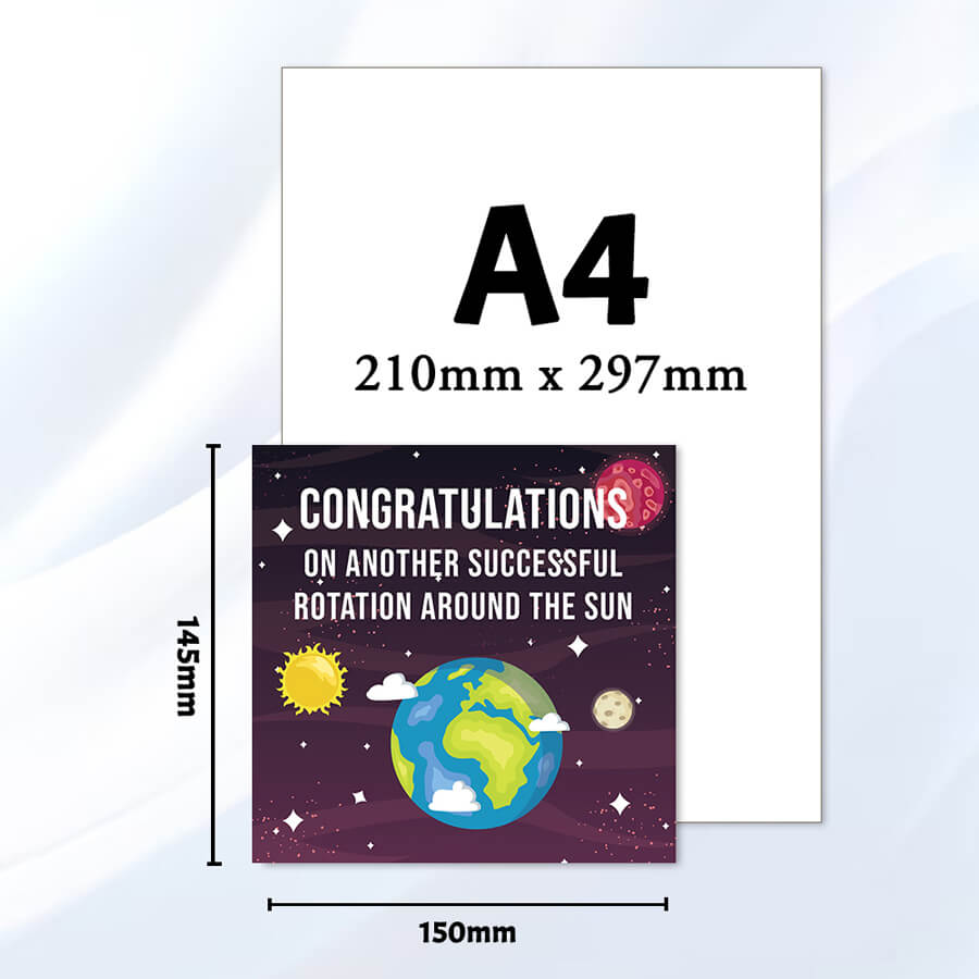 Around the Sun Birthday Card with Funny Astronomy Quote – Unique Gift