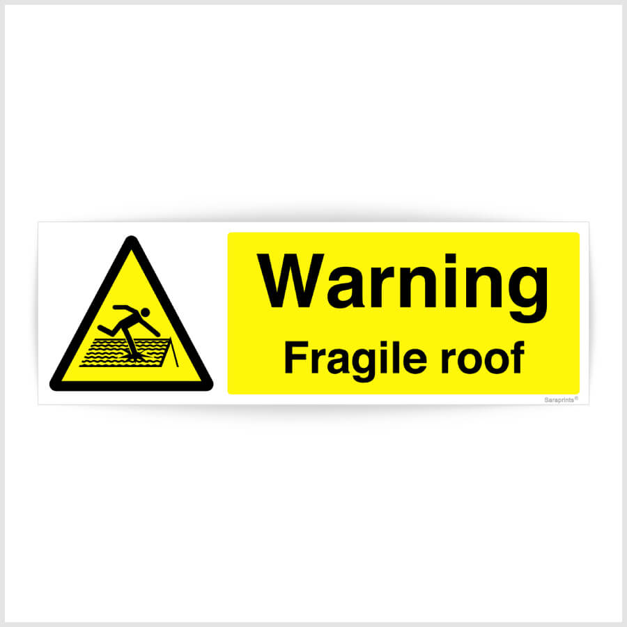 Roof safety caution sticker/Roof surface fragility warning decal ...