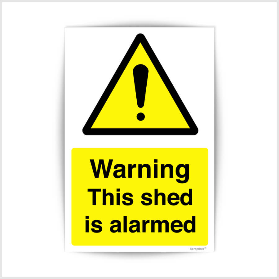 Shed alarm sign waterproof sticker/Outdoor shed alarm sticker/Shed ...