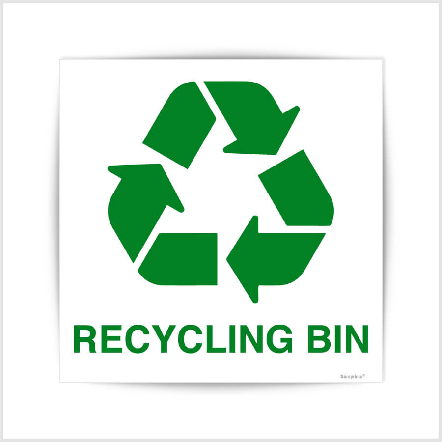 Recycling bin label/Vinyl recycling sign sticker/Recycling symbol vinyl ...