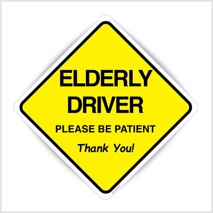 Elderly Driver caution sticker/Elderly Driver car decal/Elderly Driver ...