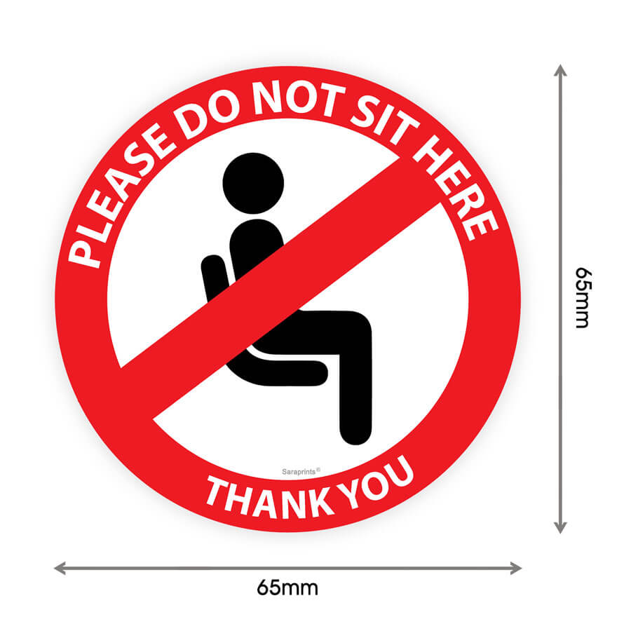 No sitting sign sticker/Non-sitting surface sign sticker/Prohibited ...