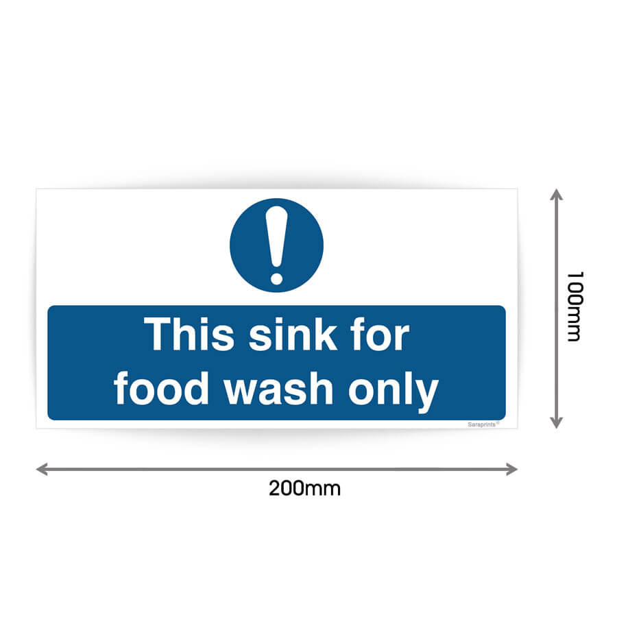 Kitchen sink labeling for food wash/Food hygiene sink signage sticker ...