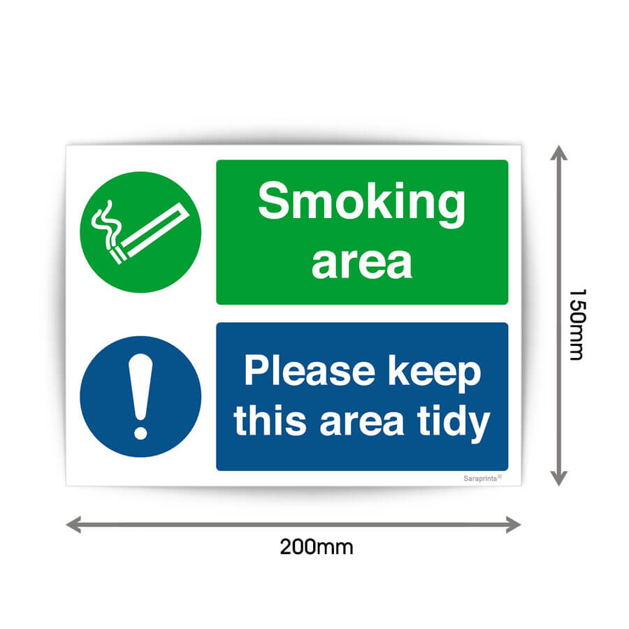 Smoking area sign sticker/Tidy smoking area label/Keep smoking area ...