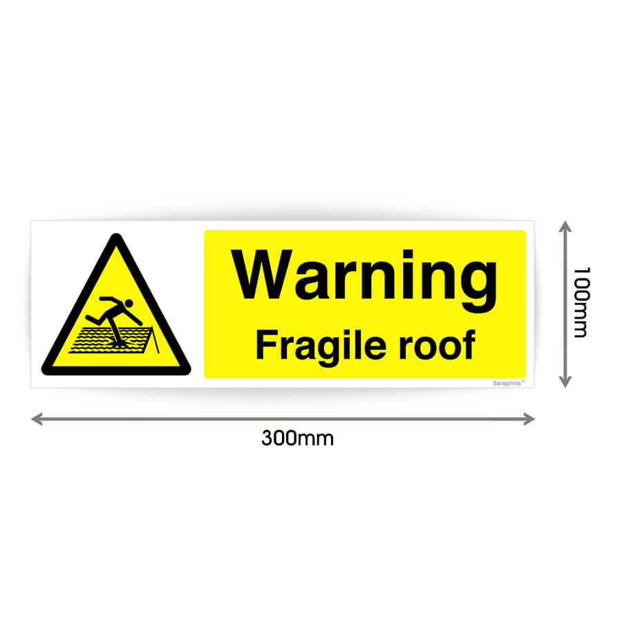 Roof safety caution sticker/Roof surface fragility warning decal ...