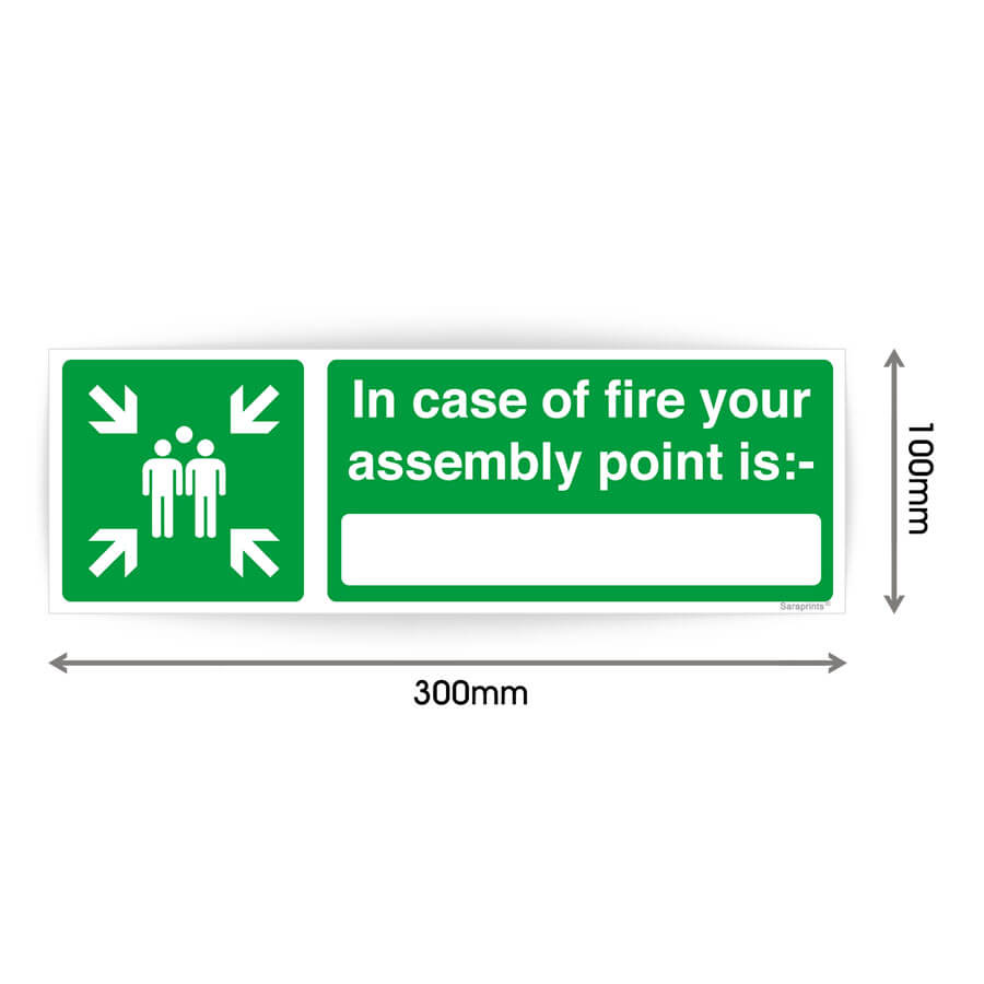 Emergency assembly point adhesive label/Fire safety sticker for ...