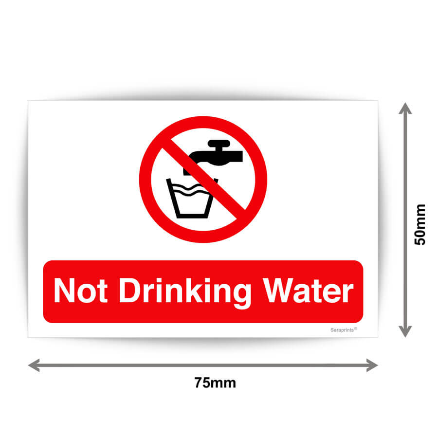 Non-potable water sign sticker/Water prohibition sticker/Water hazard ...