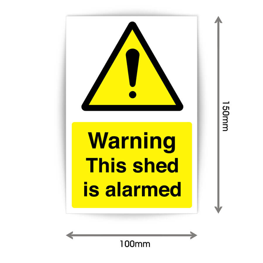 Shed alarm sign waterproof sticker/Outdoor shed alarm sticker/Shed ...