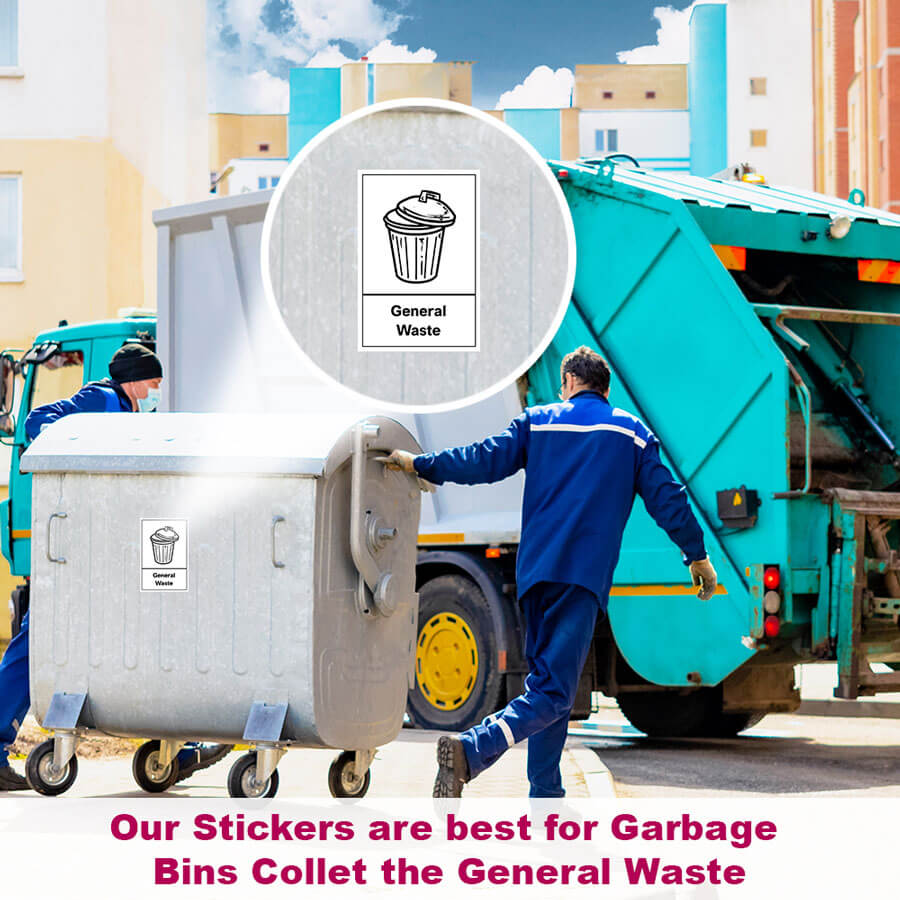 Recycling bin label/Bin sticker for waste reduction/Waste management ...