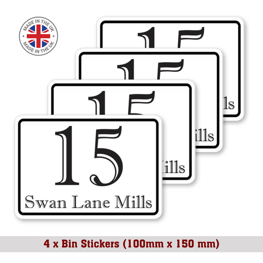 Personalized bin numbers stickers/ Custom wheelie bin labels ...