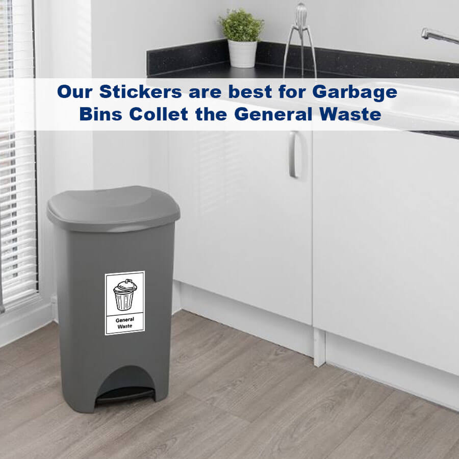 Recycling bin label/Bin sticker for waste reduction/Waste management ...