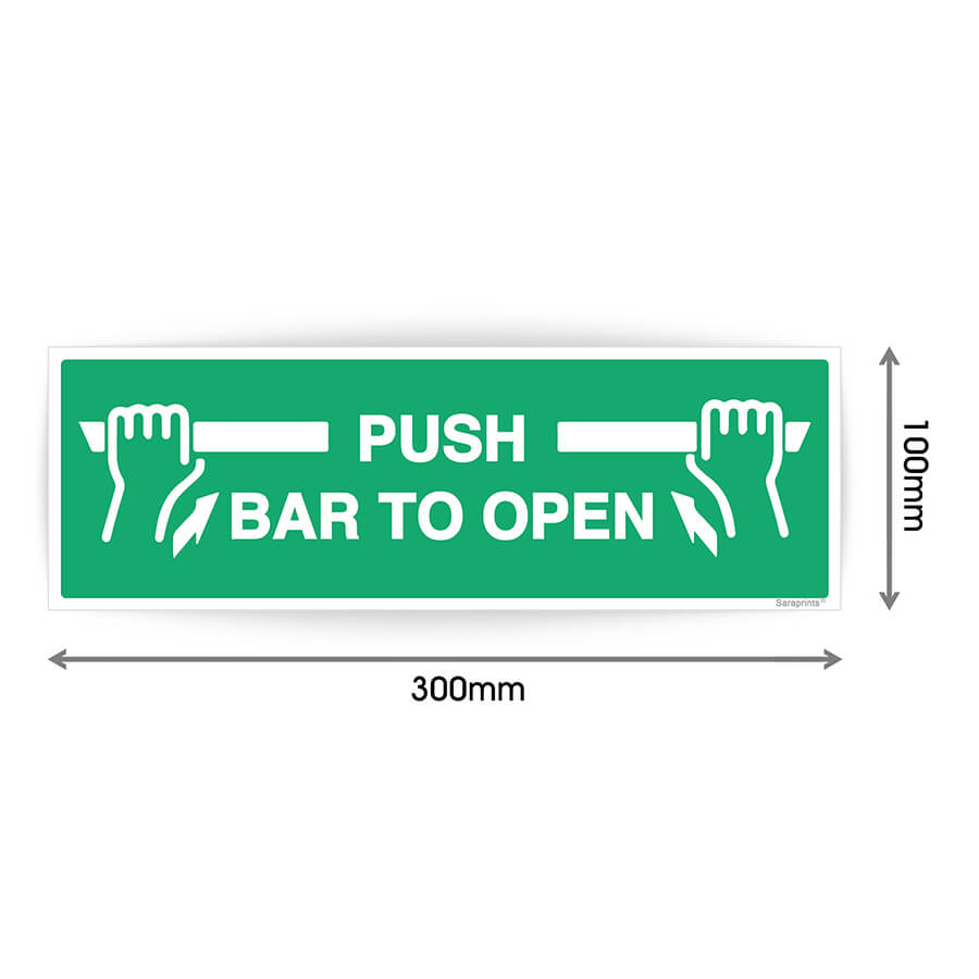 Push bar door decal/Push bar to open sign sticker/Door push bar sticker ...