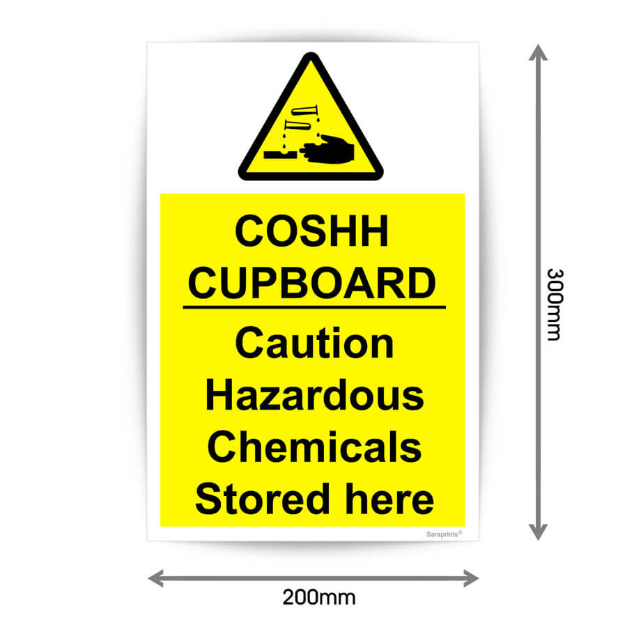 COSHH cupboard decal sticker/Hazardous chemical storage sign sticker ...