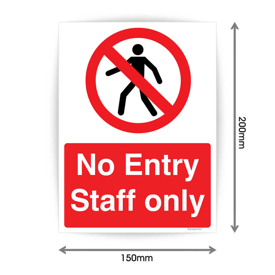 No Entry sign sticker/Staff Only sign sticker/Prohibition sign sticker ...