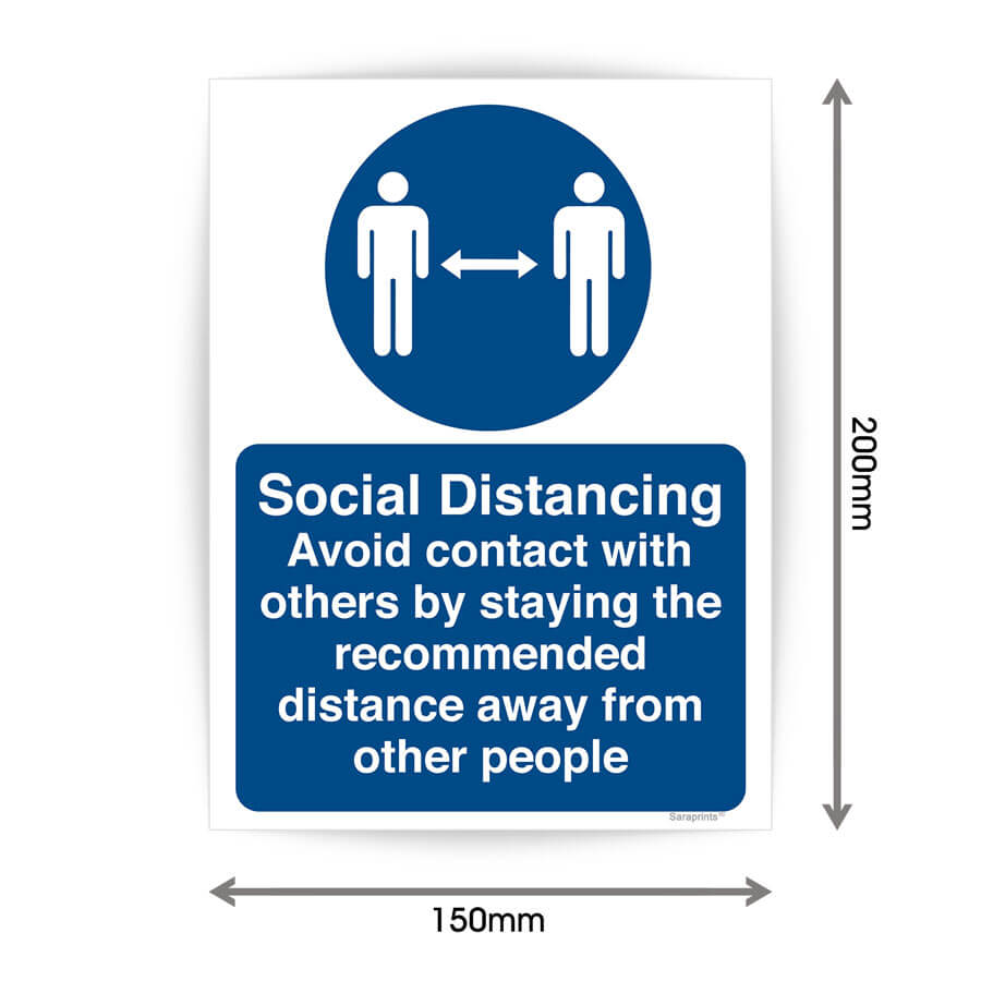 Avoid contact with others social distancing sign sticker/Social ...