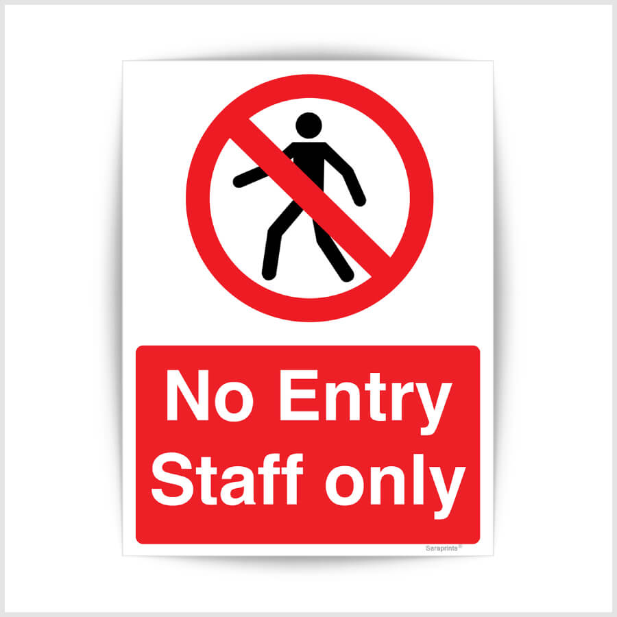 No Entry sign sticker/Staff Only sign sticker/Prohibition sign sticker ...