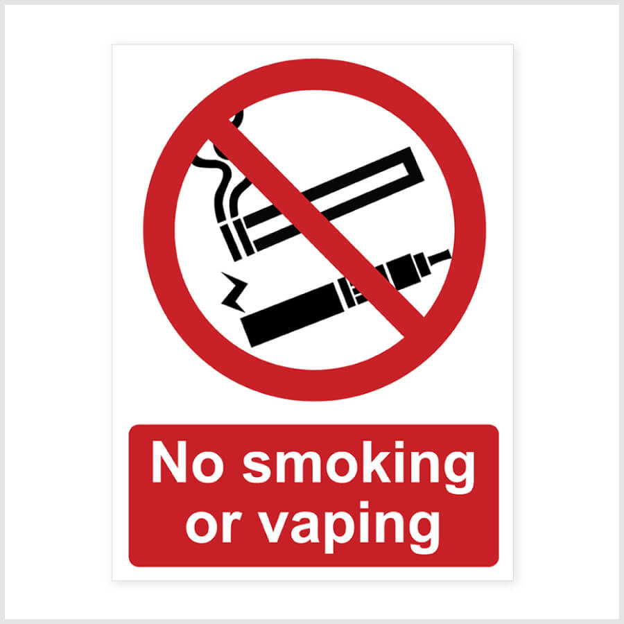 Smoke-Free Zone Signage/No Smoking or Vaping Sign/No Smoking Decal for ...