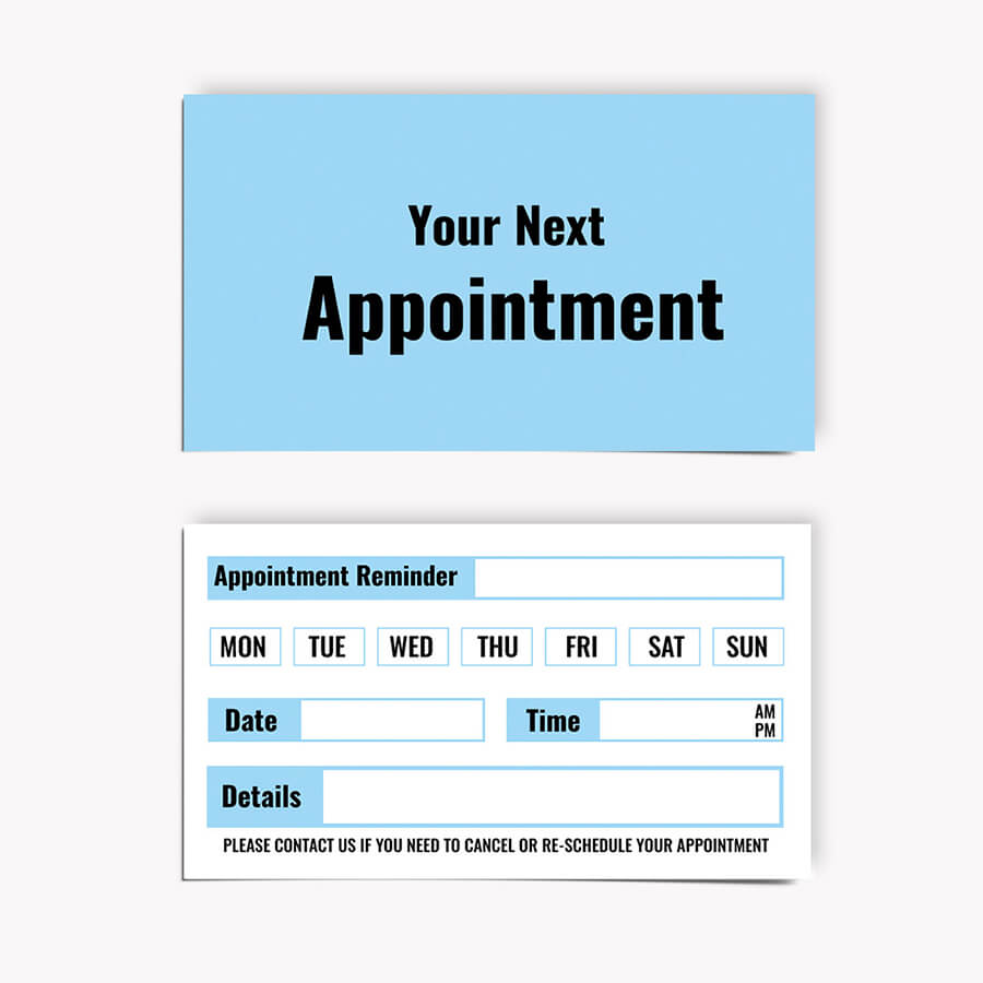 Custom Appointment Reminder Cards for Business & Dental | Multiple Designs