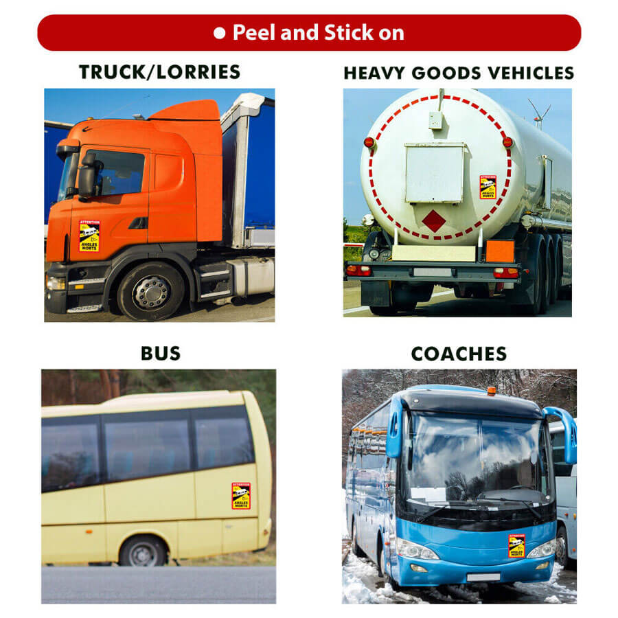 Road Safety Sticker/Angles Morts vinyl sticker/Car window safety ...