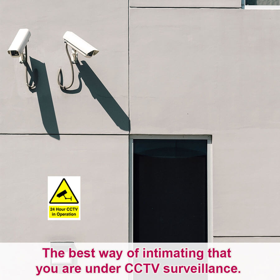 CCTV warning sign sticker/CCTV operation sticker sign/Sticker for 24 ...