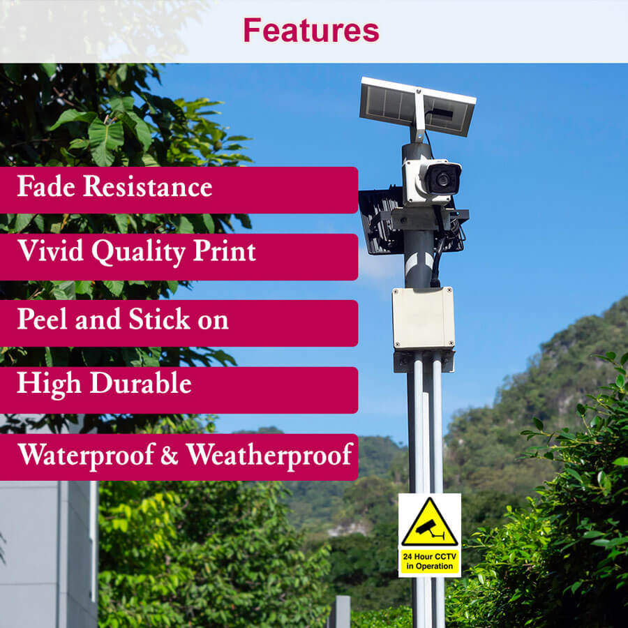 CCTV warning sign sticker/CCTV operation sticker sign/Sticker for 24 ...