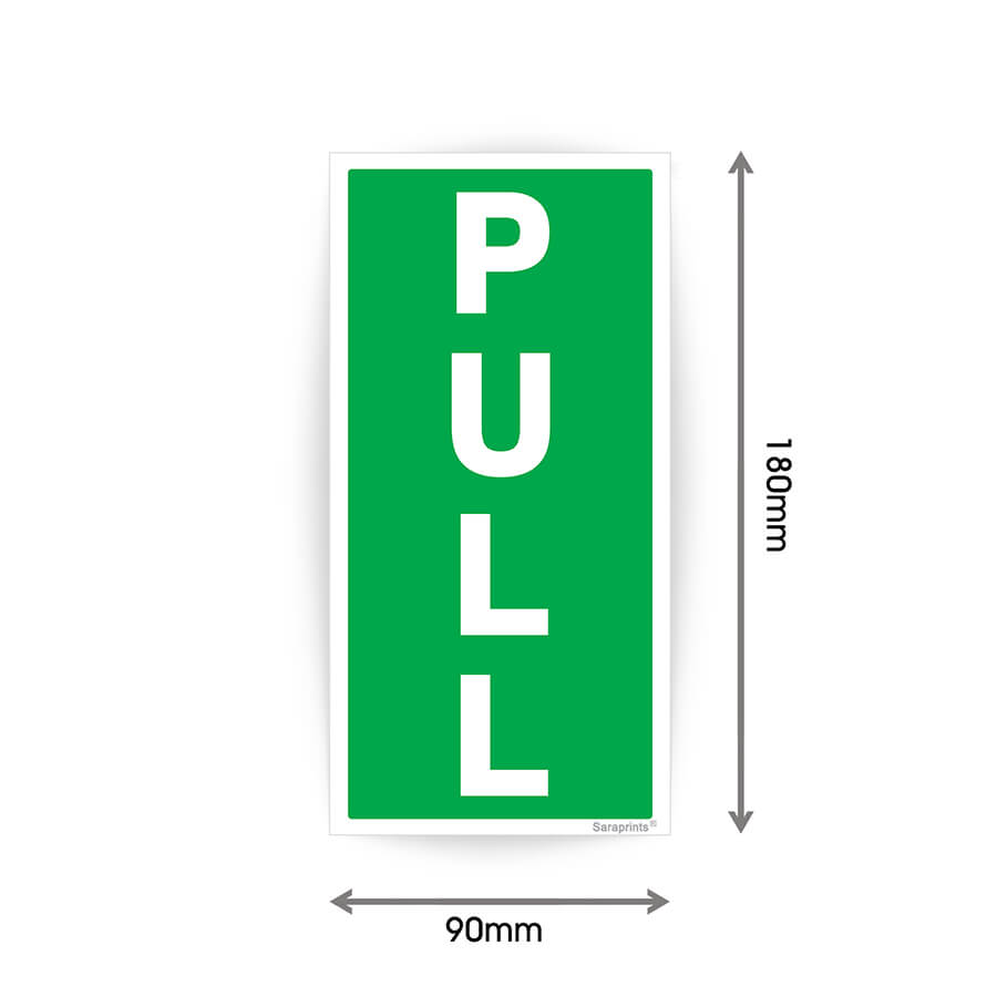 Push Pull sign sticker/Green Push Pull sign/Door operation sign sticker ...