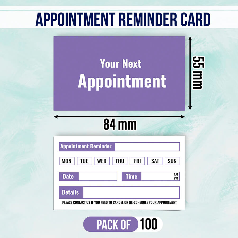 Custom Appointment Reminder Cards for Business & Dental | Multiple Designs
