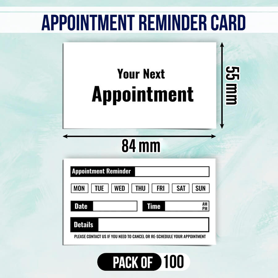 Custom Appointment Reminder Cards for Business & Dental | Multiple Designs