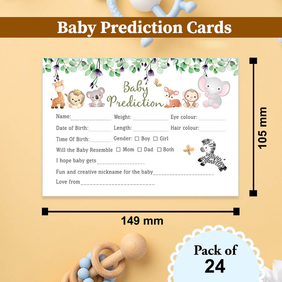 Safari Theme Baby Shower Advice and Prediction Cards Set of 50 Online