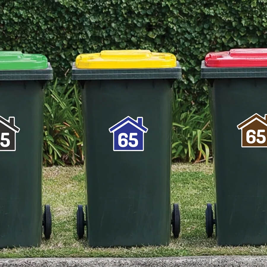 Customized bin numbers/Personalized vinyl decals for wheelie bins ...