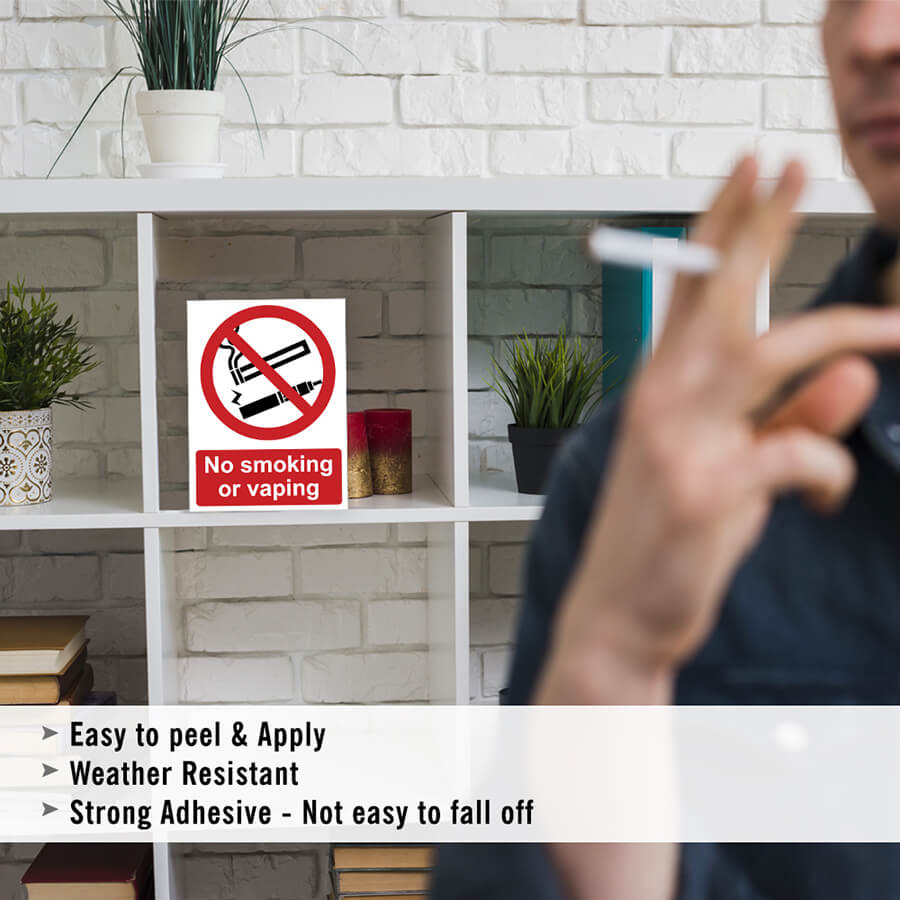 Smoke-Free Zone Signage/No Smoking or Vaping Sign/No Smoking Decal for ...