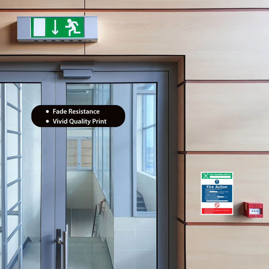 Fire action and safety sign/Fire accident dos and don'ts sticker/Fire ...