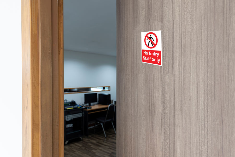 No Entry sign sticker/Staff Only sign sticker/Prohibition sign sticker ...