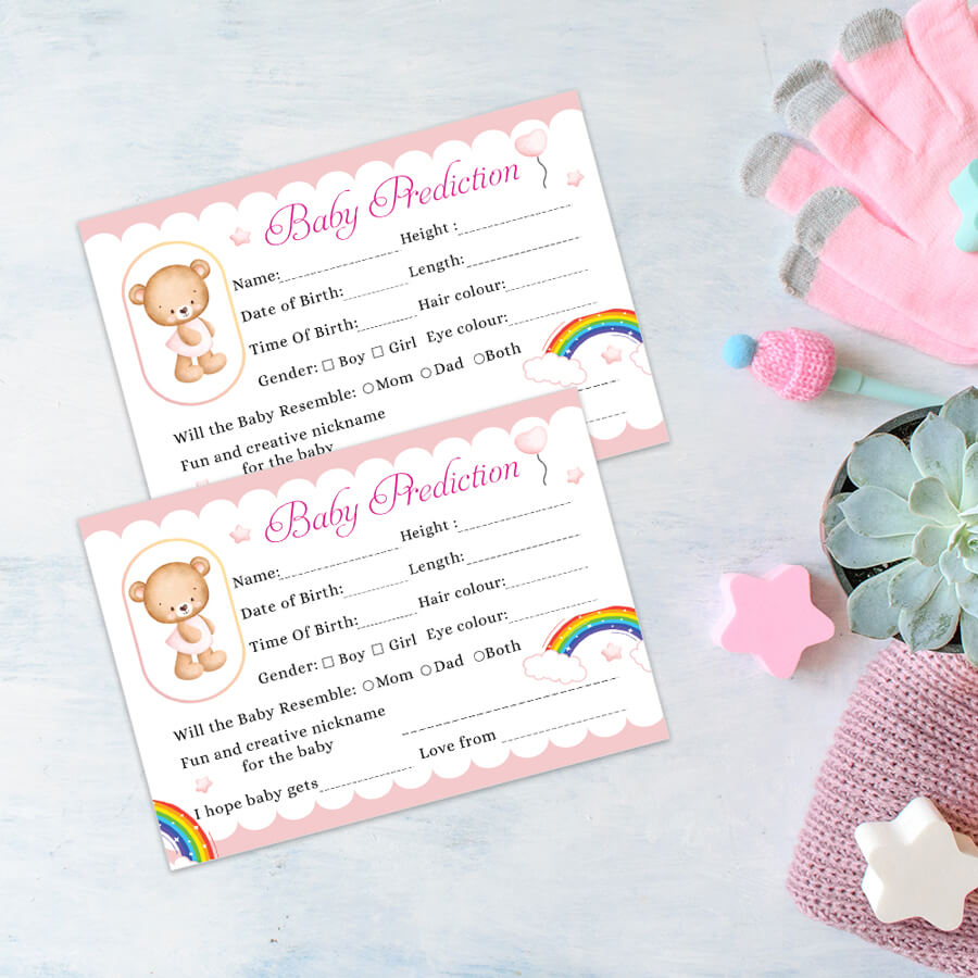 Buy Baby Name Suggestions & Prediction Advice Cards – Teddy Bear Theme Set