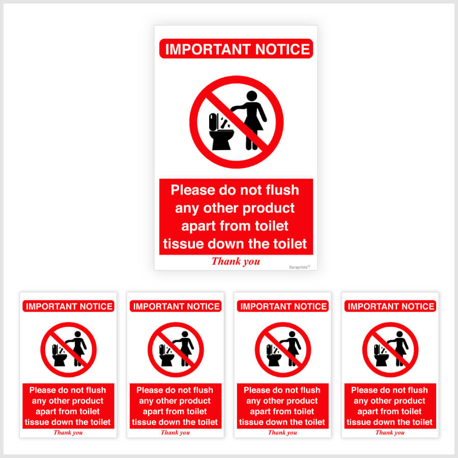 Toilet signage sticker/Flush reminder sign sticker/Restroom signage ...
