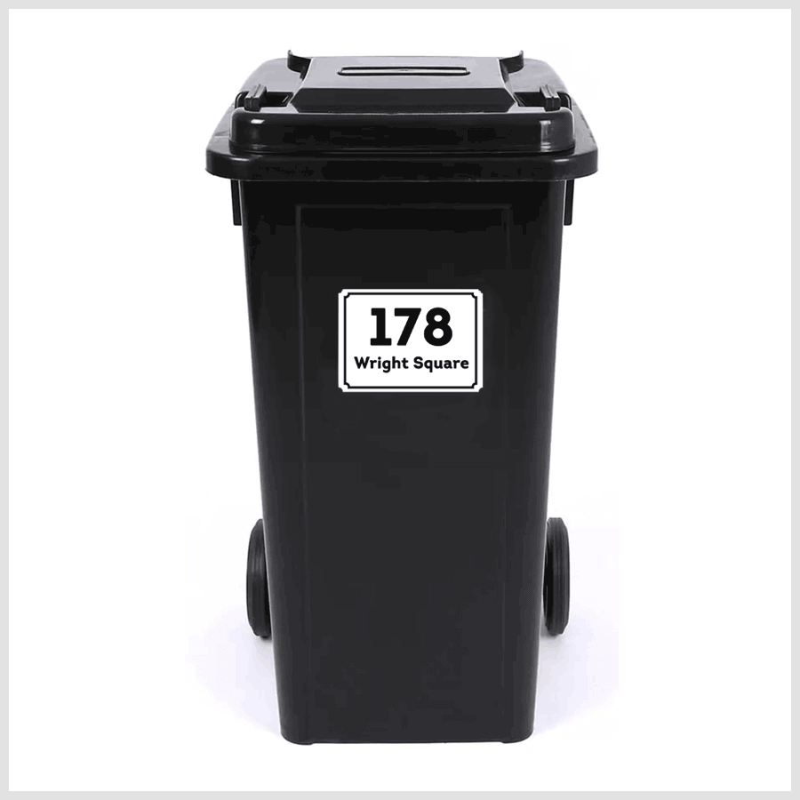 Multi coloured Rectangle Bin Stickers/Bin sticker/Wheelie bin sticker