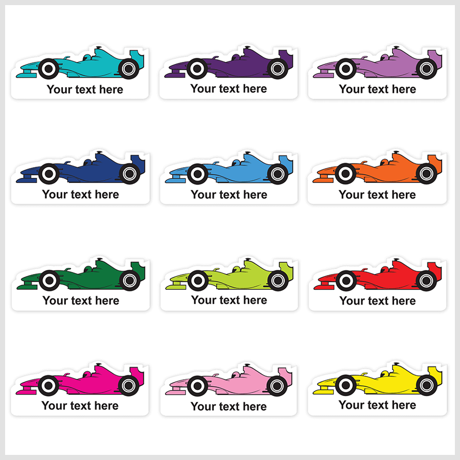 Car Waterproof Name Labels | Kiss Cut Stickers