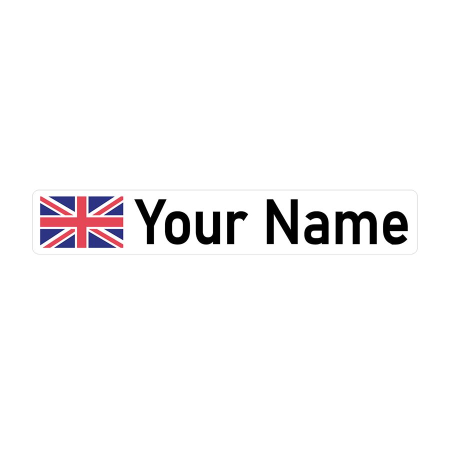 Ride ID custom stickers/ UK flag and name stickers for bikes ...
