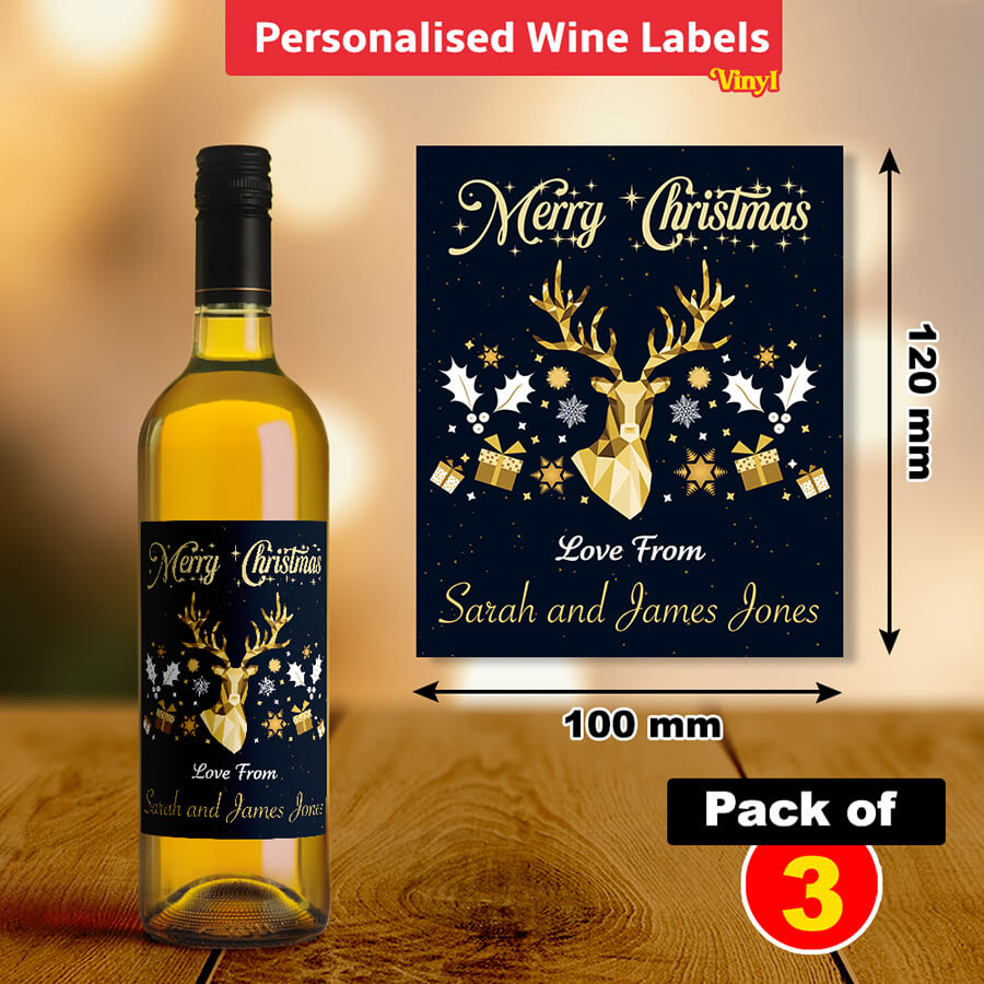 Christmas Wine Bottle Labels/Xmas Custom wine bottle label/Holly Wreath ...